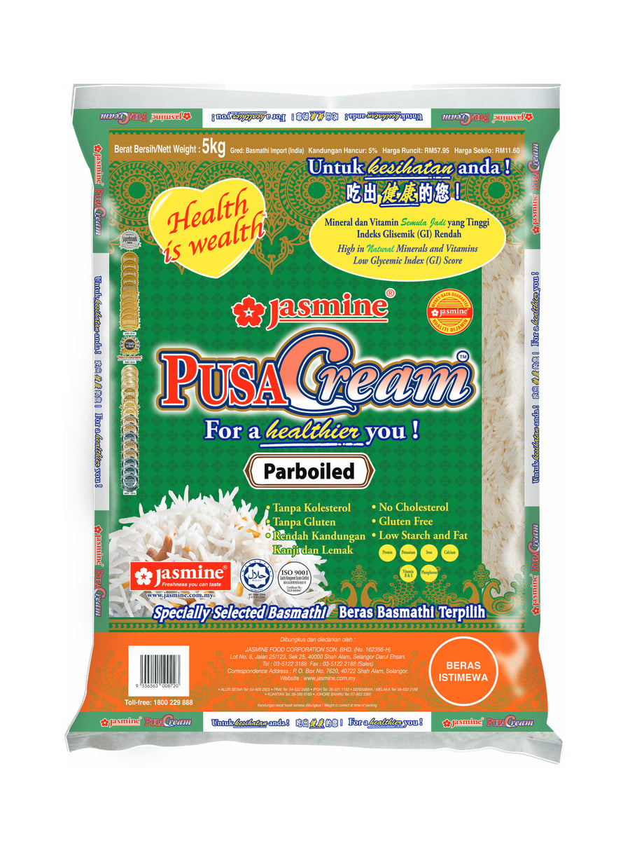 JASMINE PUSA CREAM BASMATHI SELLA PARBOI 5KG – Village Grocer ...