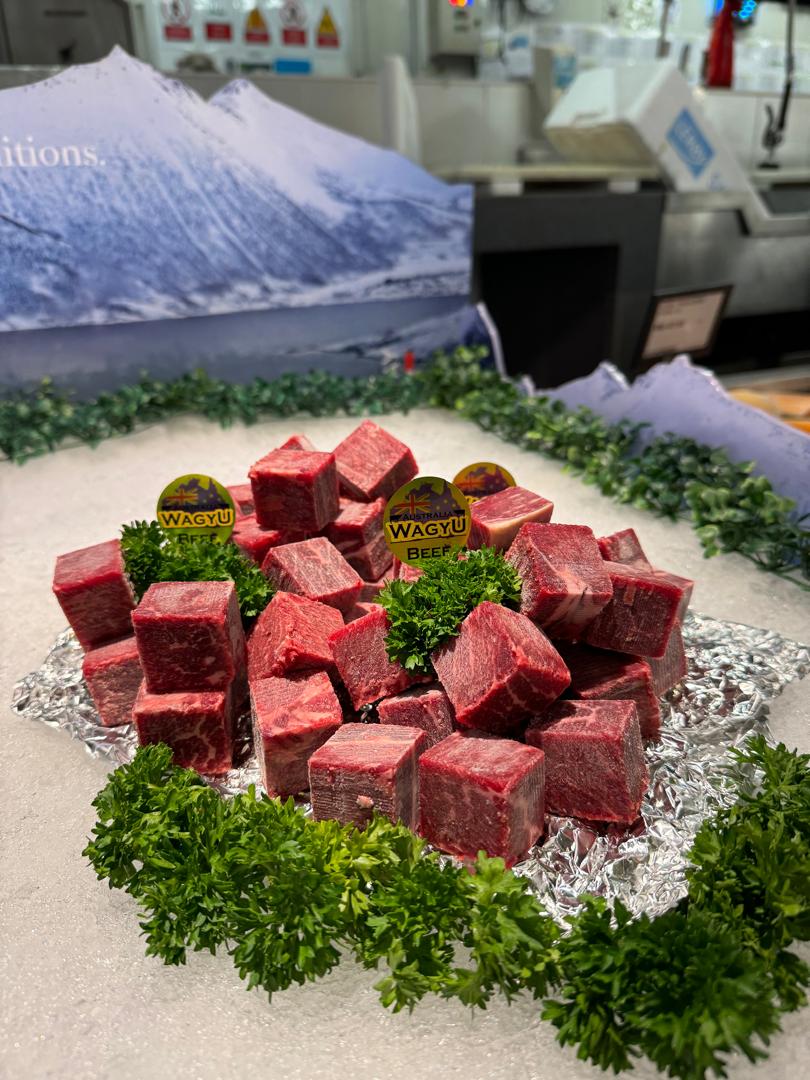 AUST FRZ WAGYU TOPSIDE MB 8/9 CUBE - 300G – Village Grocer - Tamarind ...