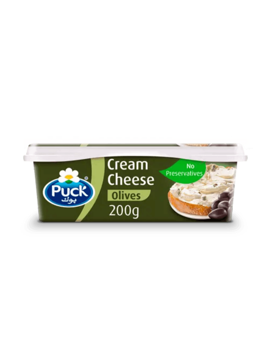 PUCK CREAM CHEESE SPREAD OLIVE 200G – Village Grocer - Tamarind Square