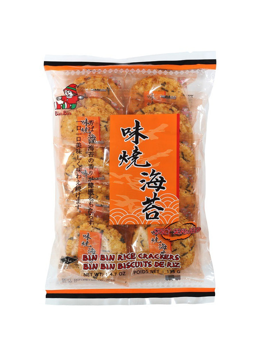 BIN BIN RICE CRACKER SPICY SEAWEED 135GM – Village Grocer - Tamarind Square
